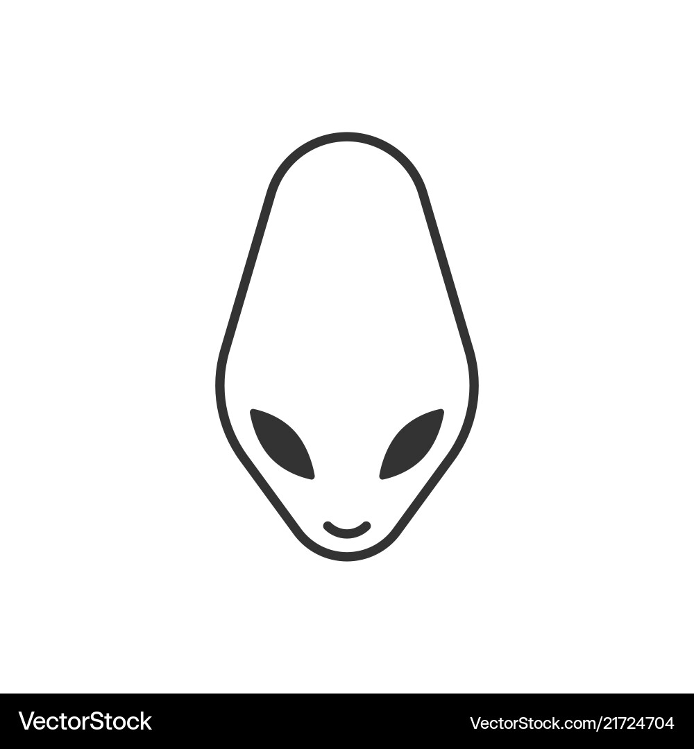 Alien head outline single icon Royalty Free Vector Image