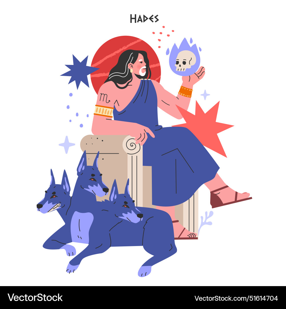 Ancient greek gods flat Royalty Free Vector Image