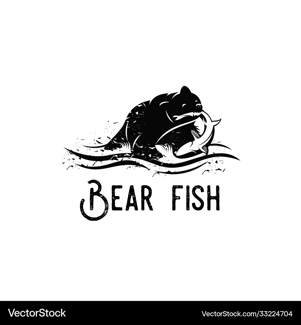 Bear fish logo Royalty Free Vector Image - VectorStock