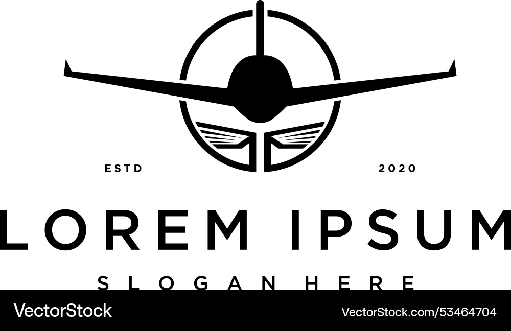 Creative airplane book logo design concept Vector Image