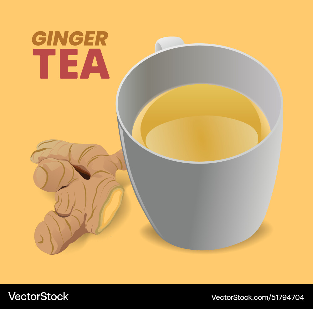 Ginger tea Royalty Free Vector Image - VectorStock
