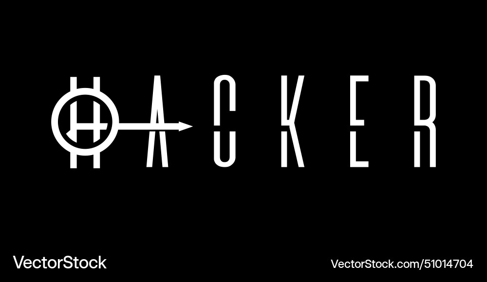 Hacker - stylized inscription lettering Royalty Free Vector