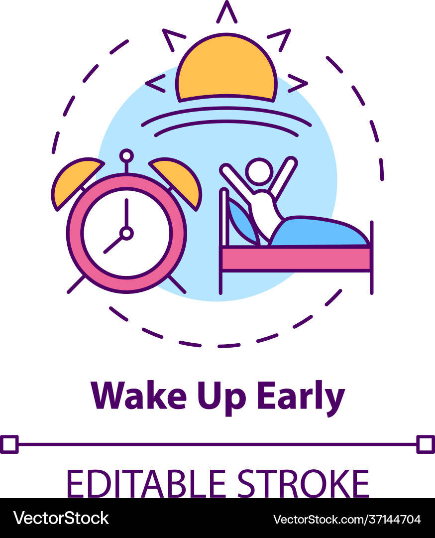 Morning Routine Concept Icon Royalty Free Vector Image