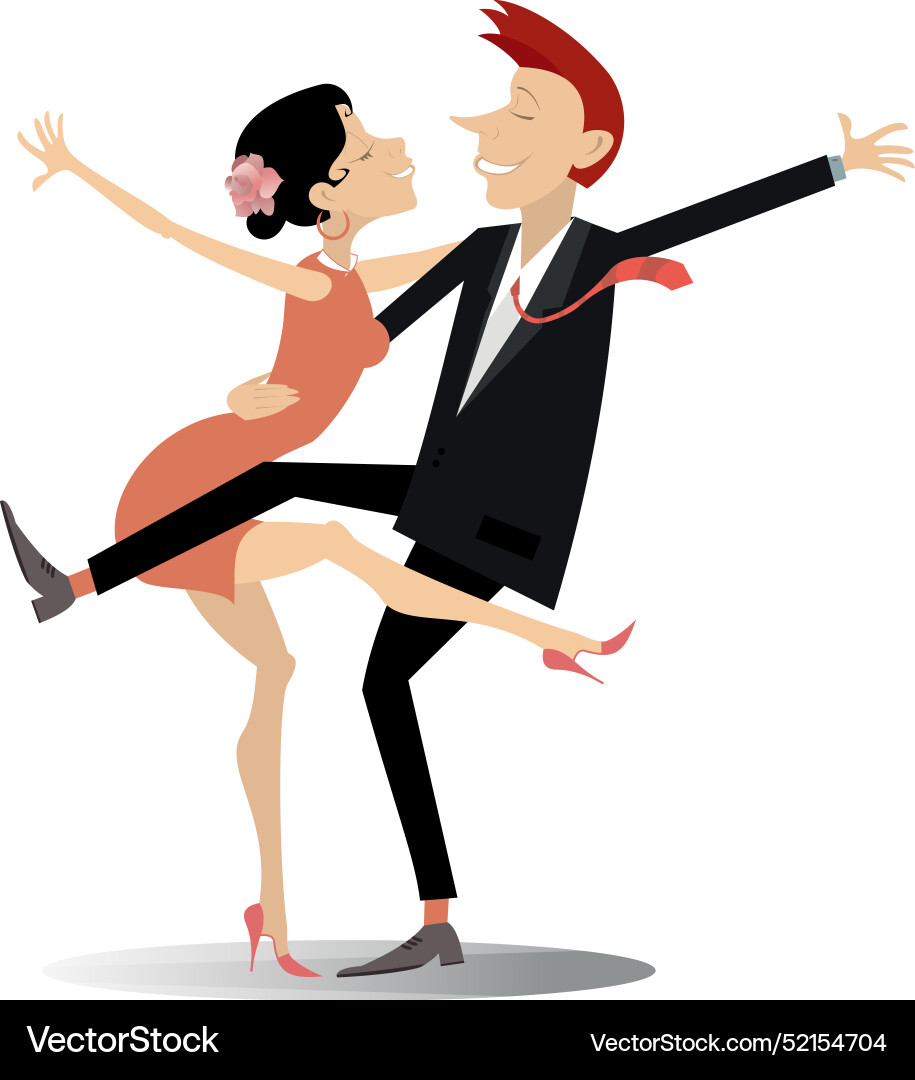 Romantic dancing young couple Royalty Free Vector Image