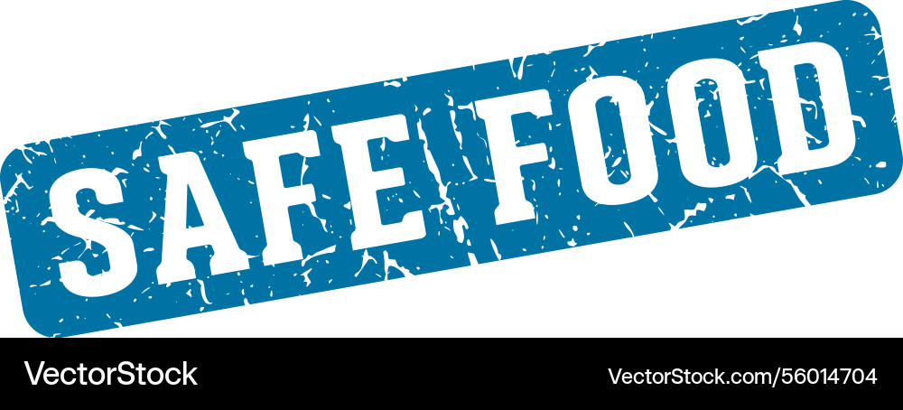 Safe food rectangular sign stamp Royalty Free Vector Image