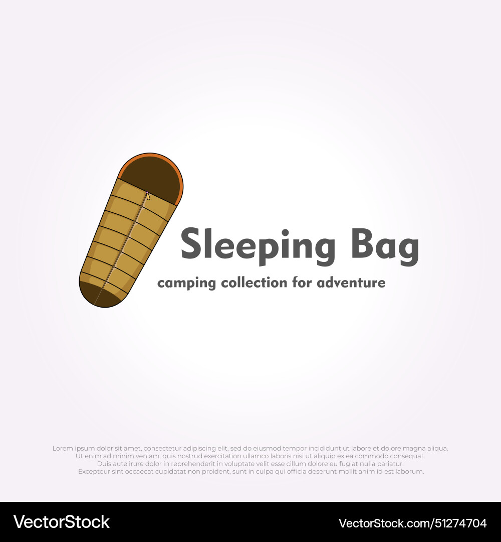 Simple sleeping bag icon logo design Royalty Free Vector