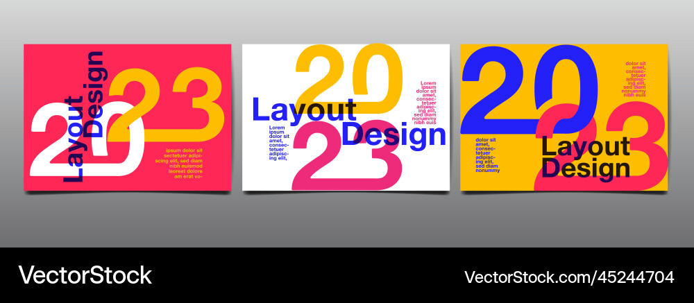 Template layout design 2023 typography cover Vector Image