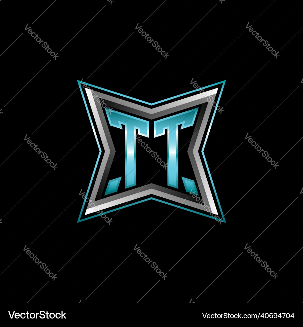 Tt logo monogram geometric modern design Vector Image