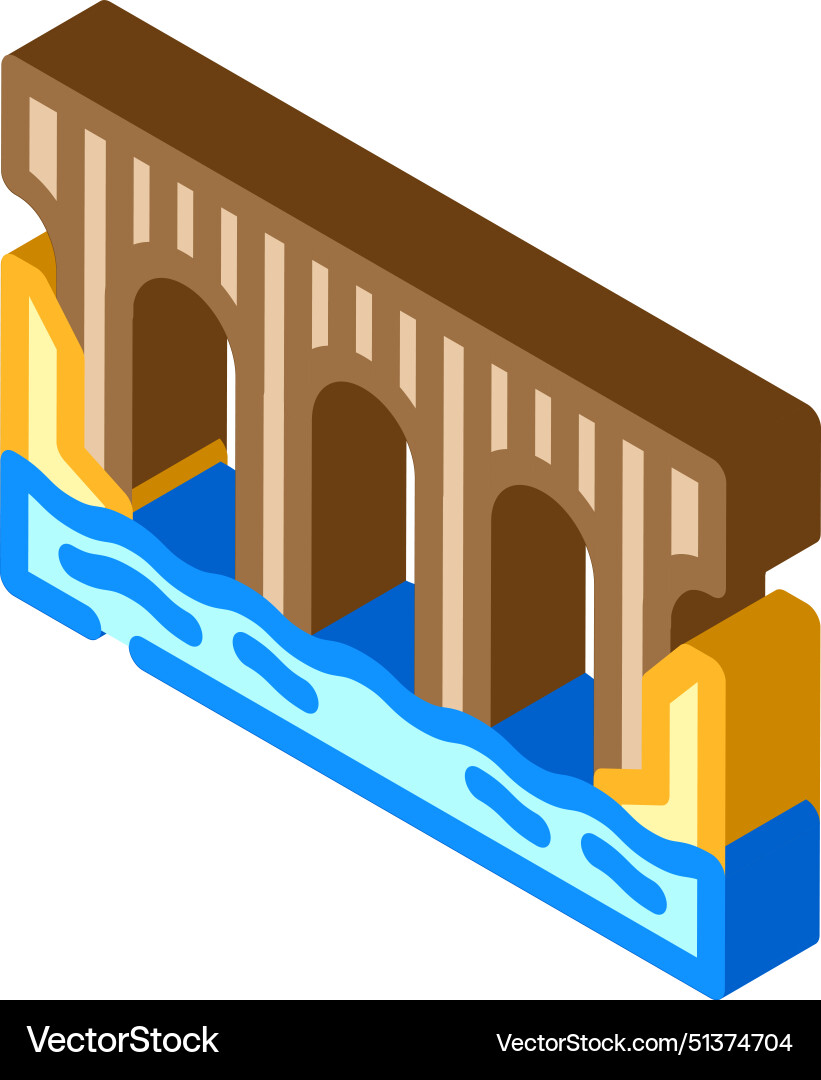 Viaduct bridge isometric icon Royalty Free Vector Image