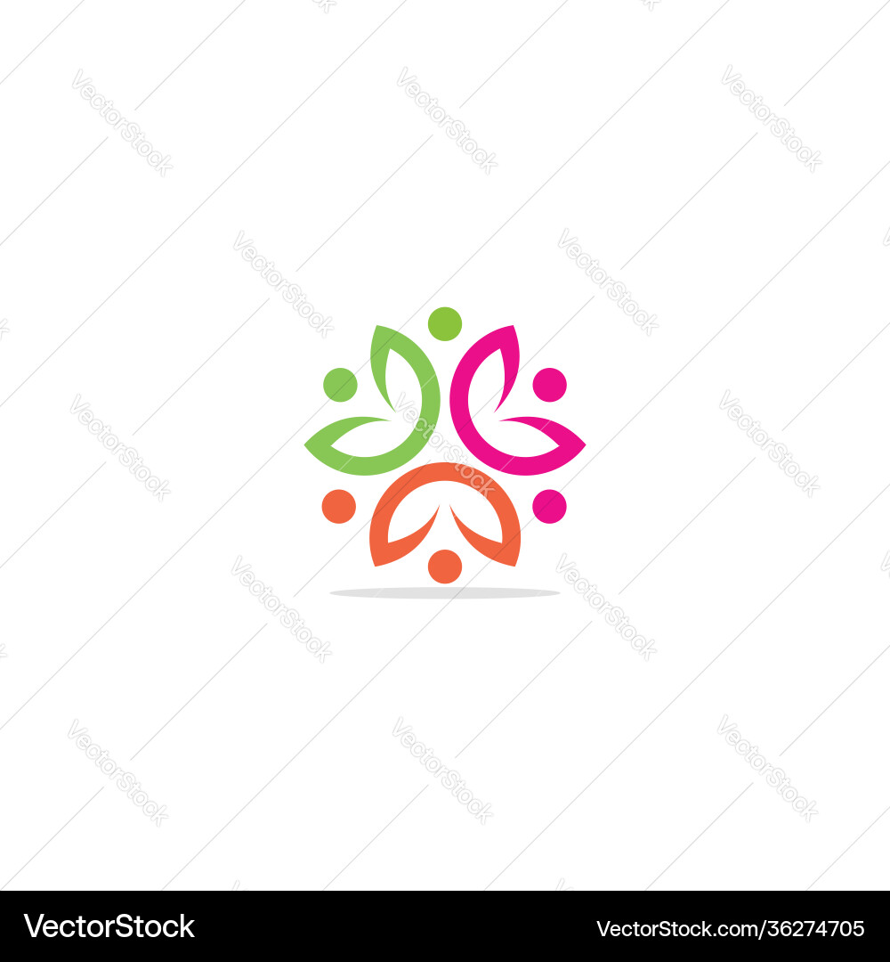 Circle abstract curve flower logo Royalty Free Vector Image