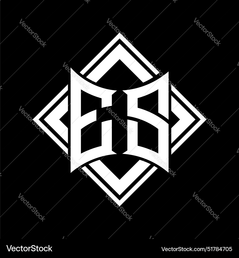 Es letter logo abstract shield shape with square Vector Image