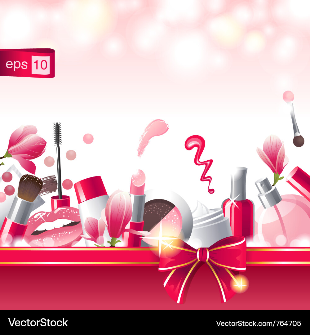 Glamorous make-up background Royalty Free Vector Image