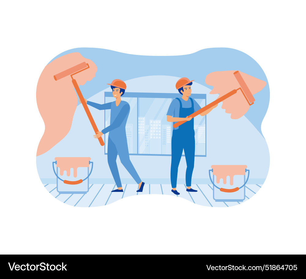 Home renovation with paint painter job contractor Vector Image