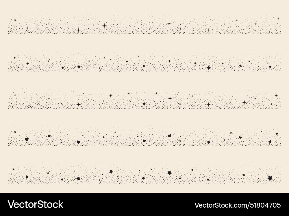 Magic decorative border with celestial stars Vector Image