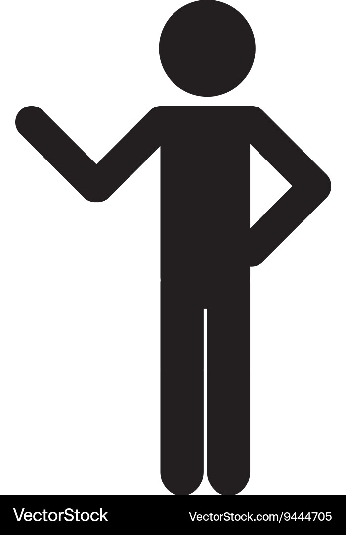 Man with extended arm Royalty Free Vector Image