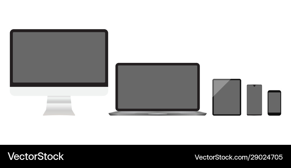Realistic computers laptops tablets smartphone Vector Image