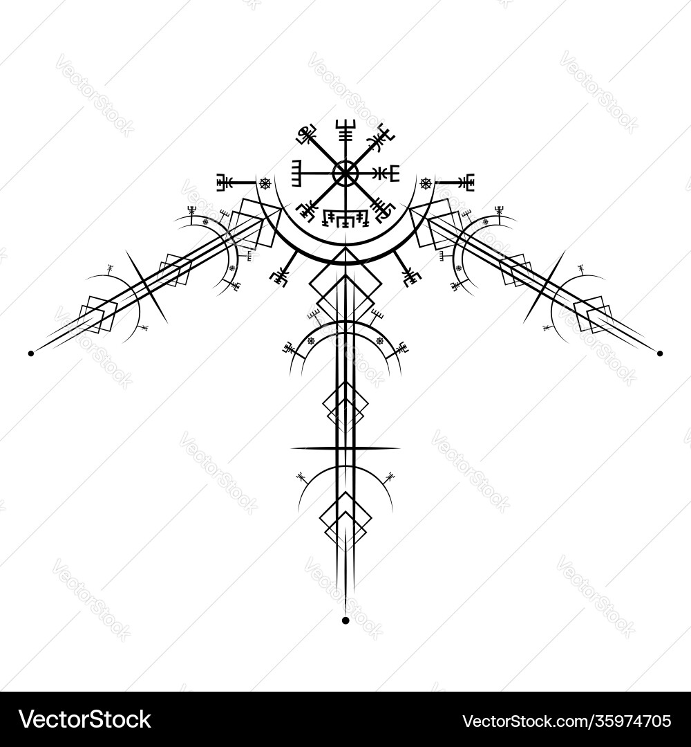 Vegvisir Navigation Symbol Royalty Free Vector Image