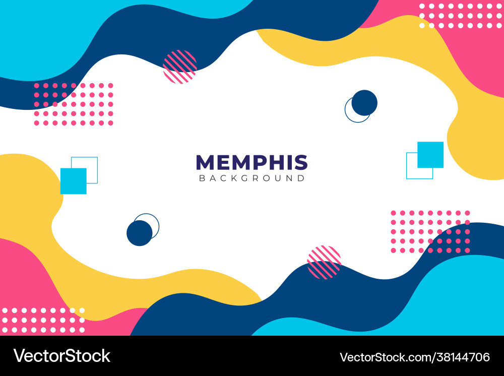 Abstract geometric shape memphis style colorful Vector Image