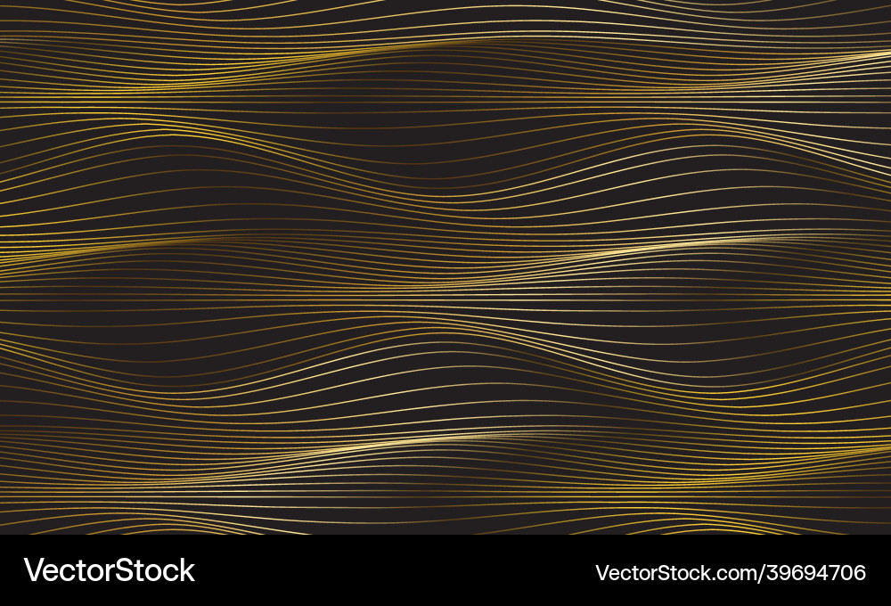 Abstract luxury gold thin line wave curve on grey Vector Image
