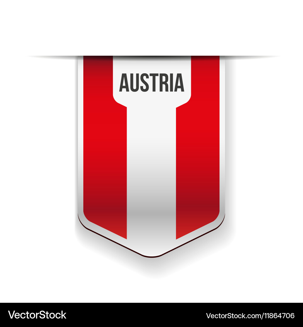 Austria flag ribbon Royalty Free Vector Image - VectorStock