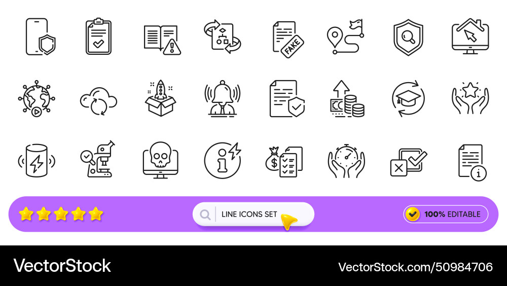 Checklist power info and charge battery line Vector Image
