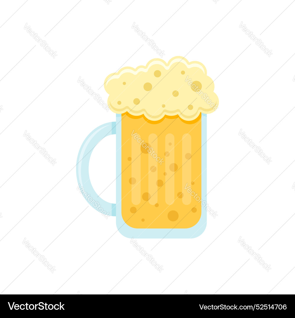 Cold beer icon in flat style alcohol drink Vector Image