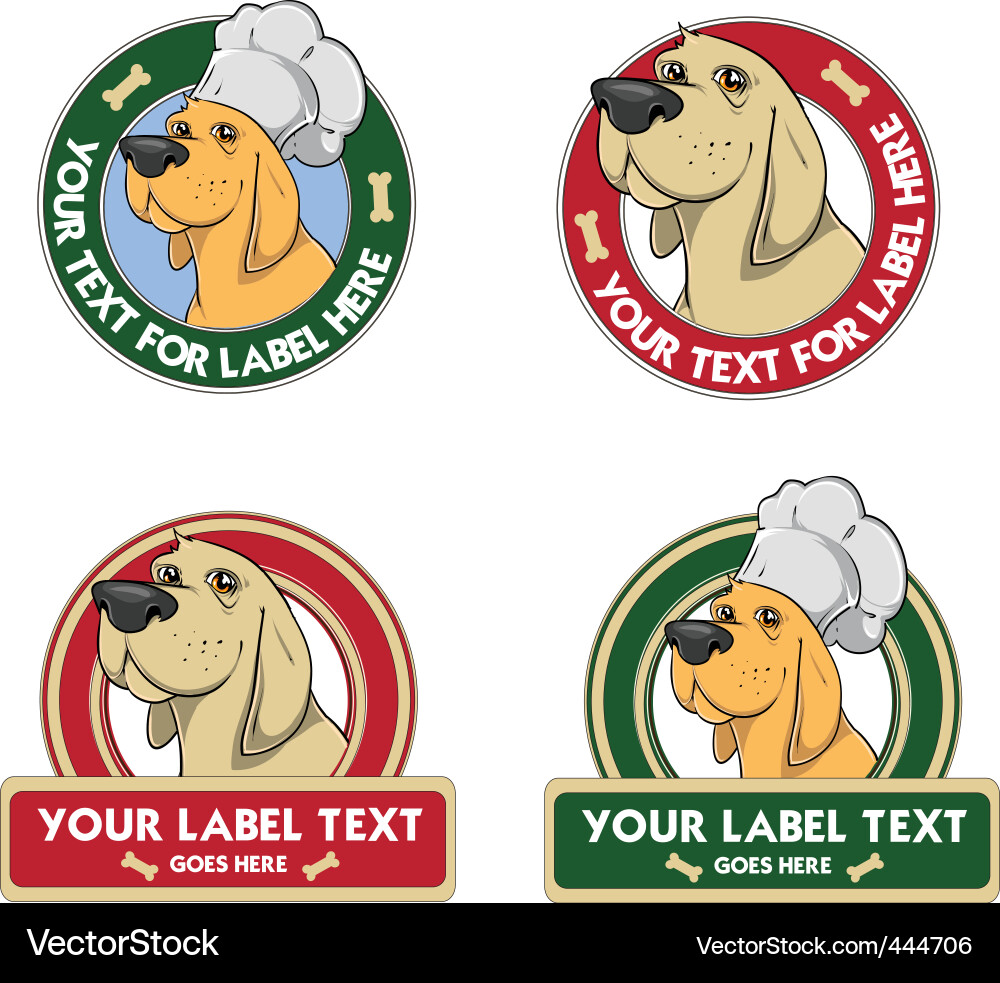 Cute Dog Labels Bakery Shop Royalty Free Vector Image