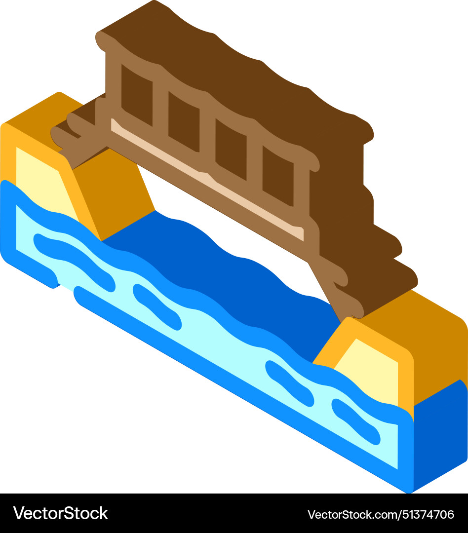 Footbridge bridge isometric icon Royalty Free Vector Image