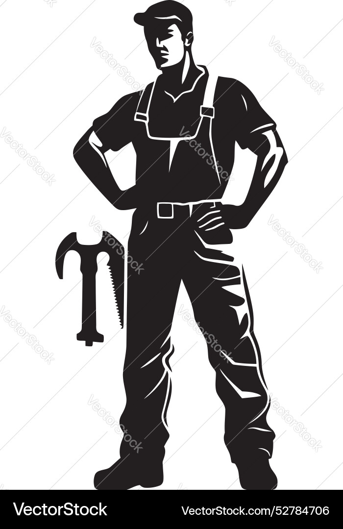 Laborer logo iconic worker symbol industrial Vector Image
