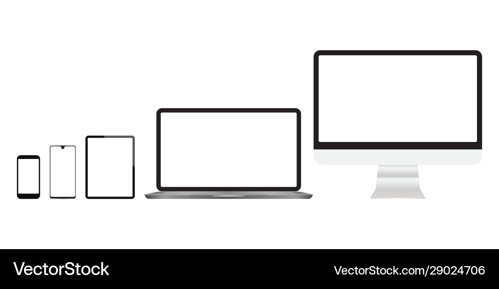 Realistic computers laptops tablets smartphone Vector Image