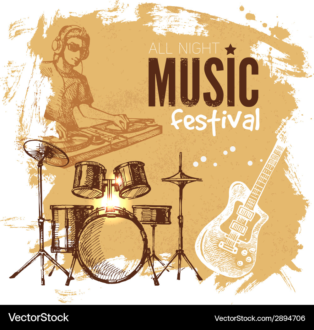 Retro Music Splash Background Royalty Free Vector Image