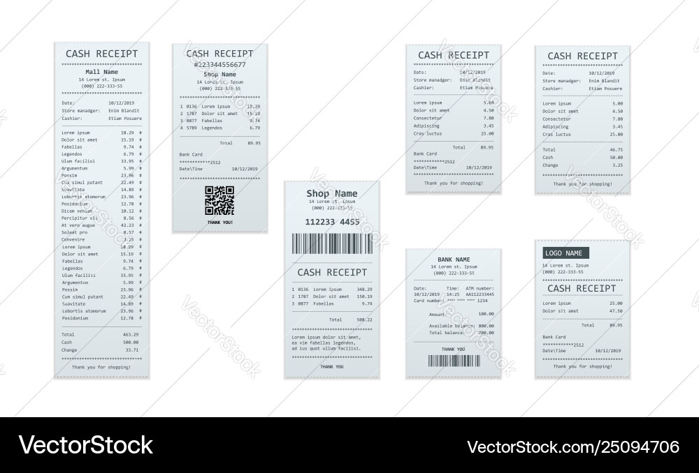 Receipt Blank Atm Vector Images (over 150)
