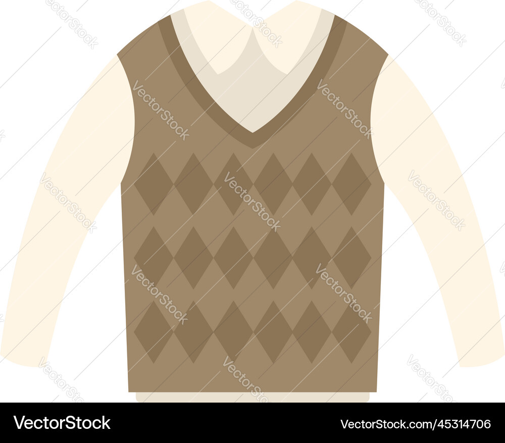 Shirt fashion icon flat student suit Royalty Free Vector