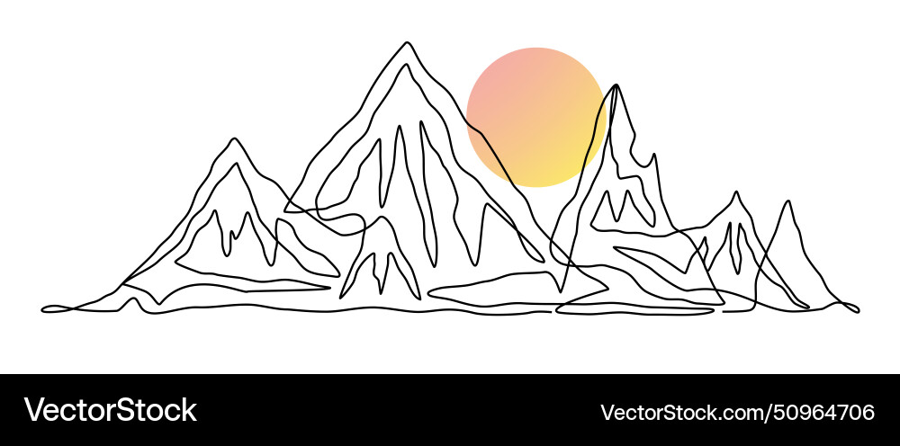 Single continuous line art Royalty Free Vector Image