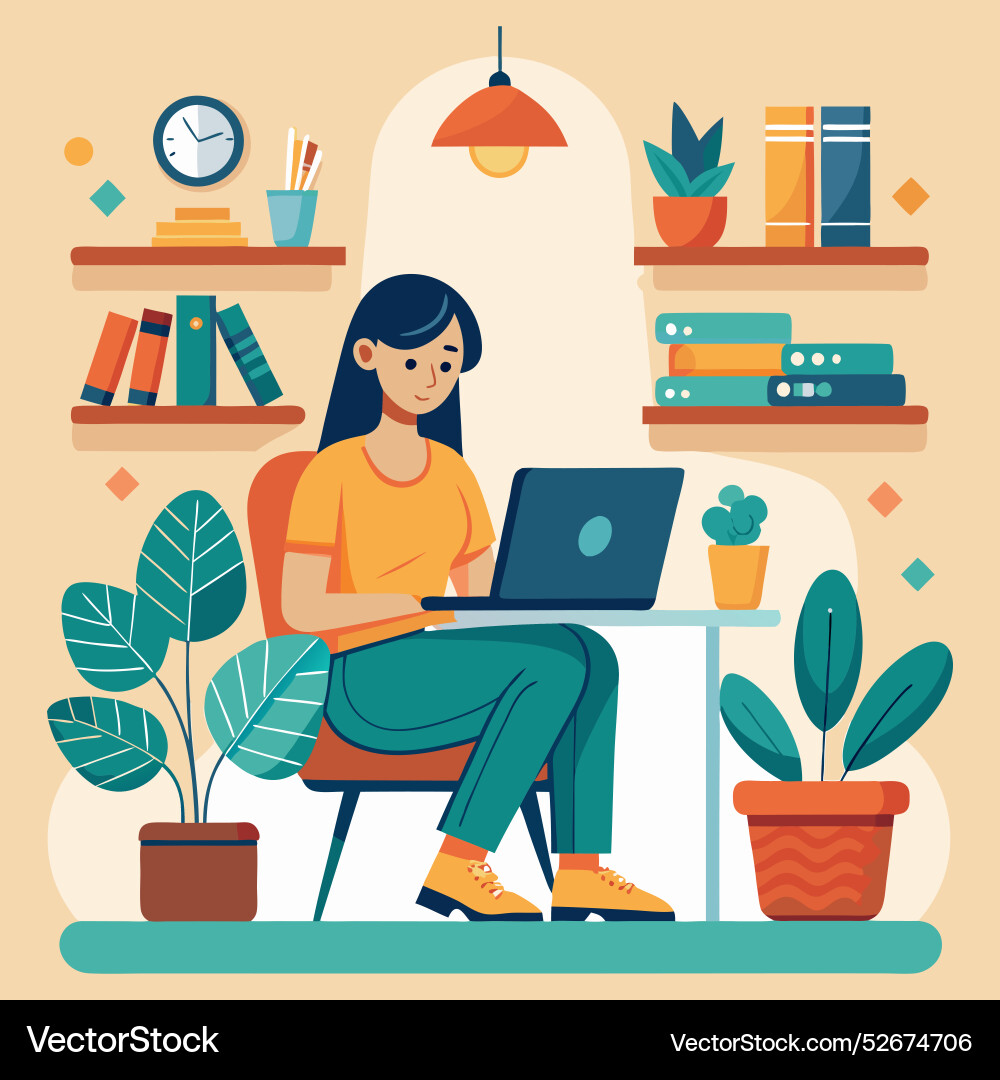 Work from home Royalty Free Vector Image - VectorStock