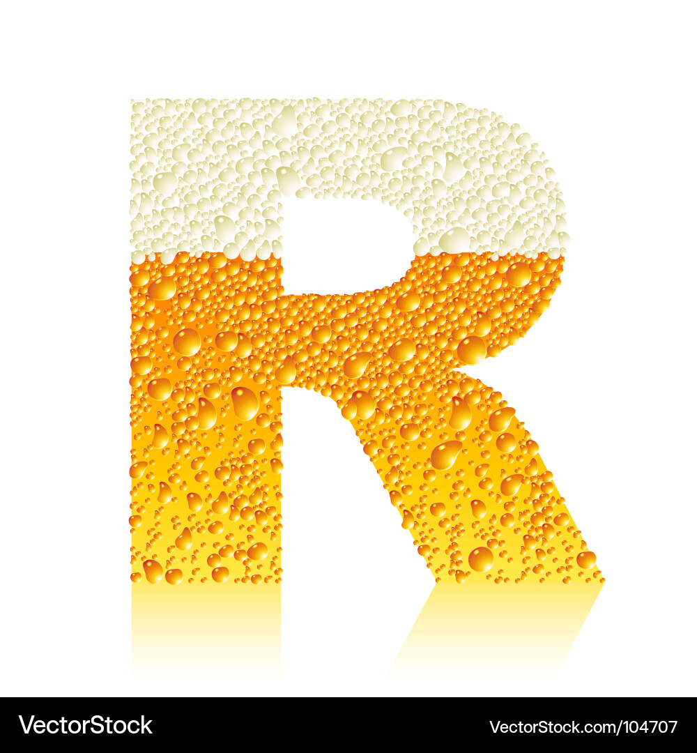 Alphabet Beer R - Liquid Letter Royalty Free Vector Image