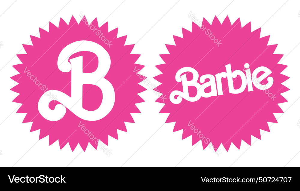 Barbie pink vintage logo Royalty Free Vector Image