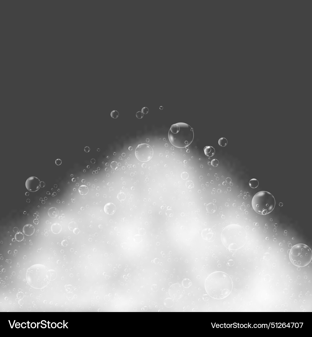 Bath foam shampoo bubbles isolated on transparent Vector Image