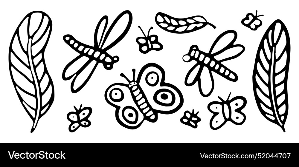 Black and white insect Royalty Free Vector Image