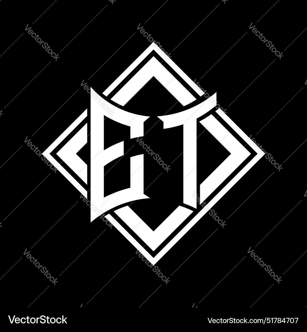 Et letter logo abstract shield shape with square – Royalty-Free Vector ...