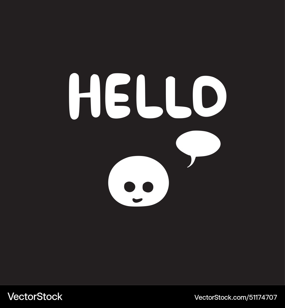 Hello - black and white isolated icon Royalty Free Vector