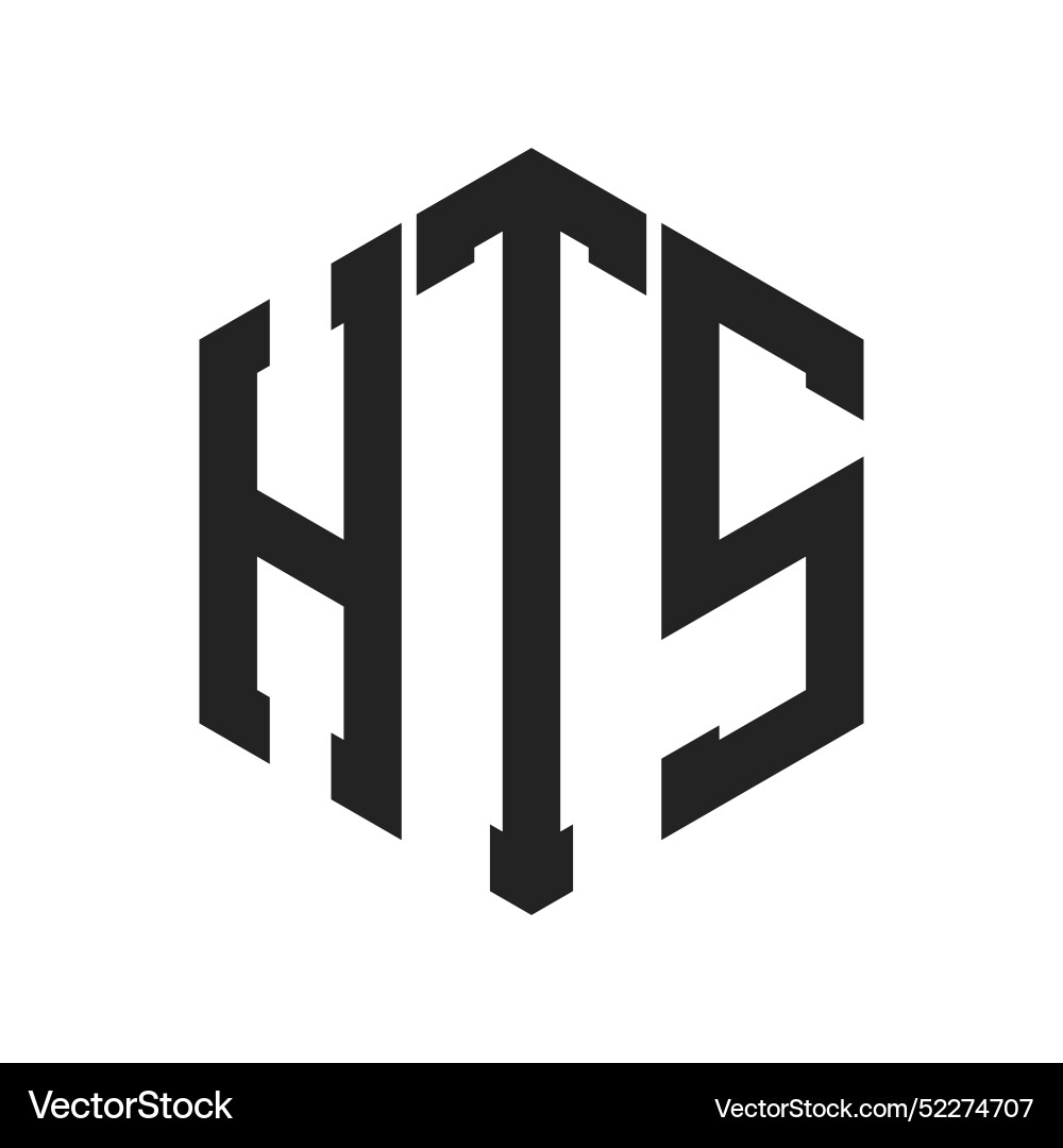 Hts logo design initial letter monogram Royalty Free Vector