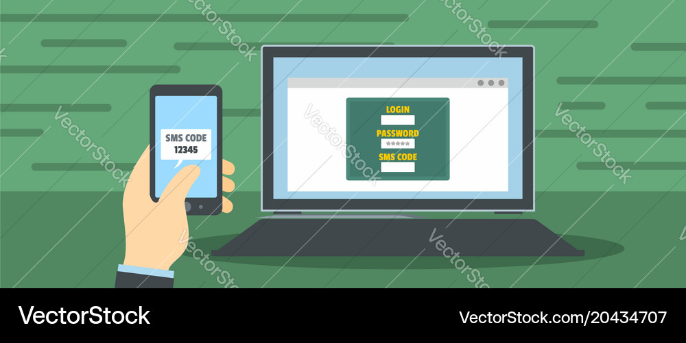 Login banner flat style Royalty Free Vector Image