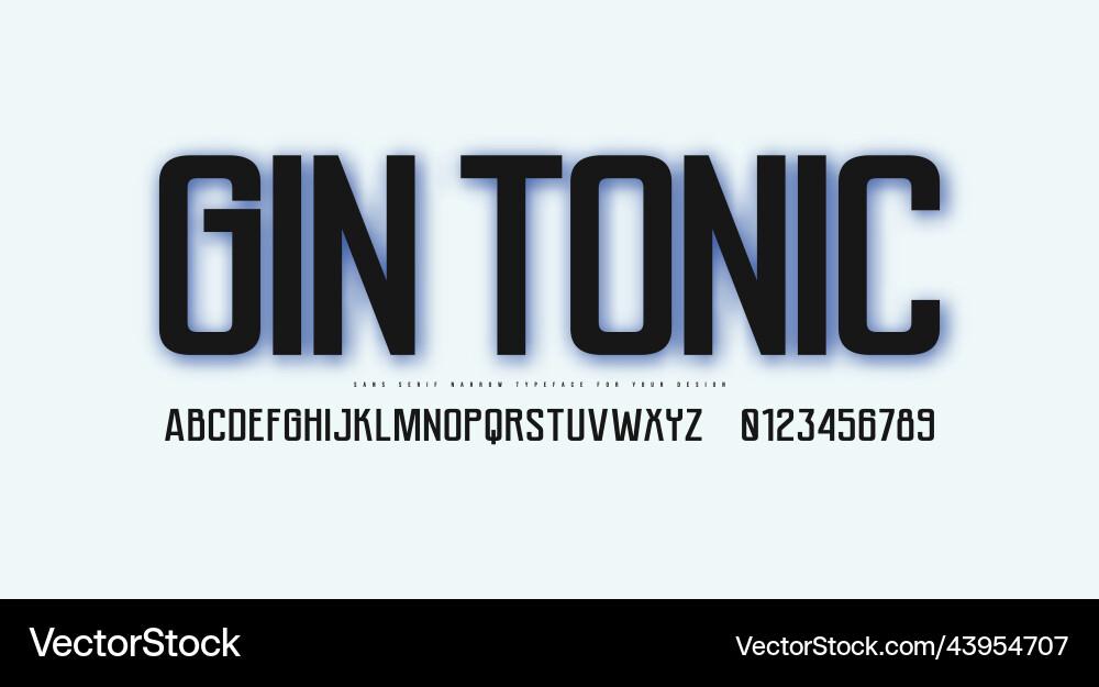Narrow sans serif font Royalty Free Vector Image