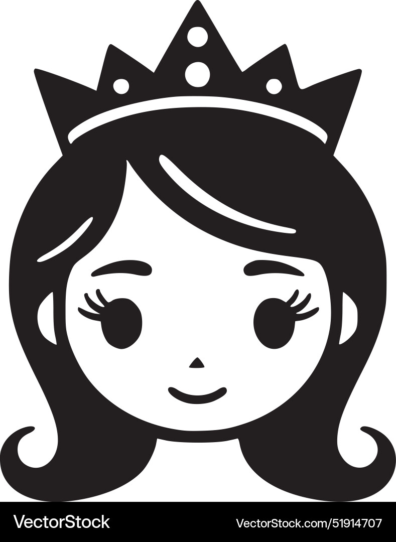 Princess - black and white Royalty Free Vector Image