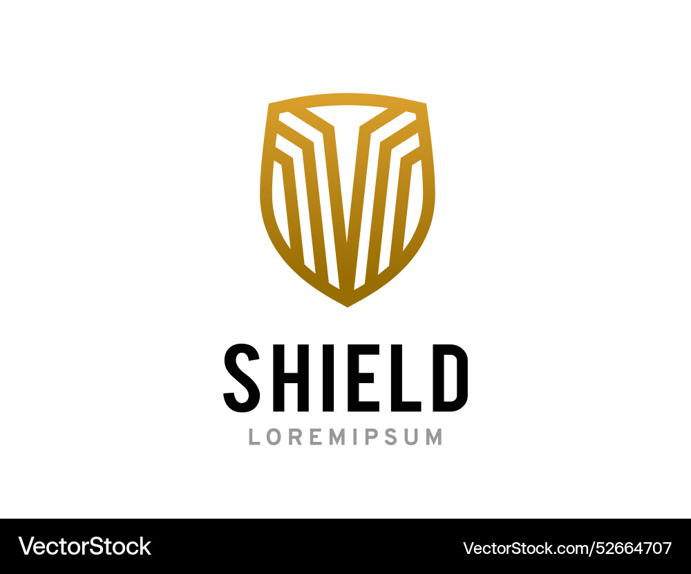 Shield logo symbol or icon template Royalty Free Vector