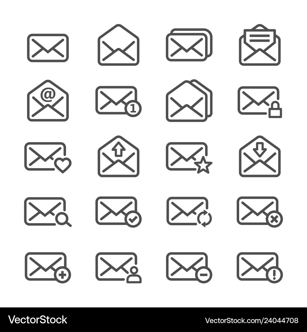Email Icon Set - Message Delivery – Royalty-Free Vector | VectorStock