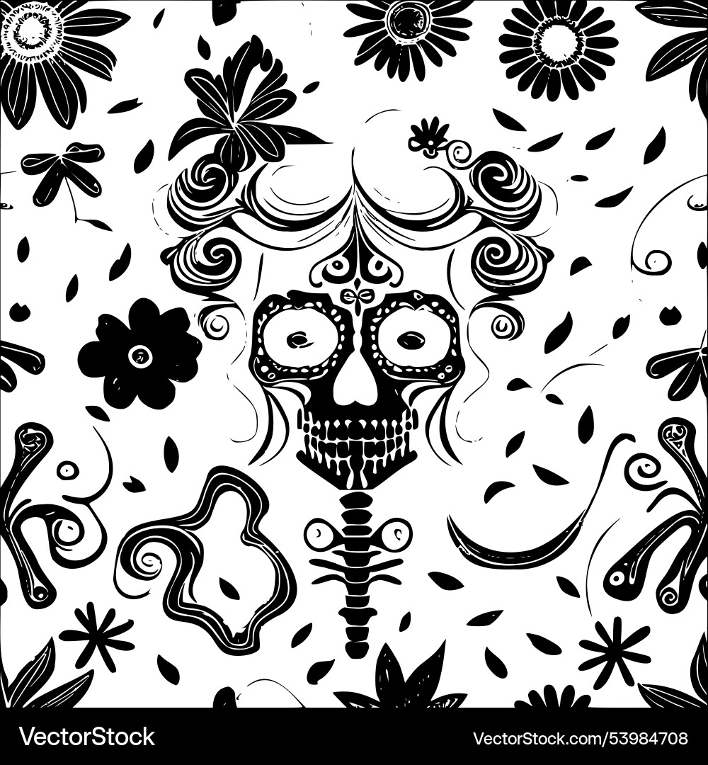 Female skeleton abstract pattern Royalty Free Vector Image