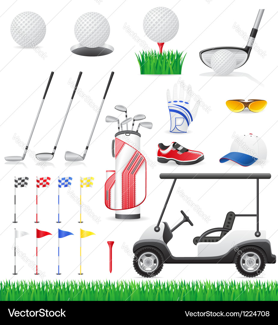 Golf Icon Set Royalty Free Vector Image - VectorStock