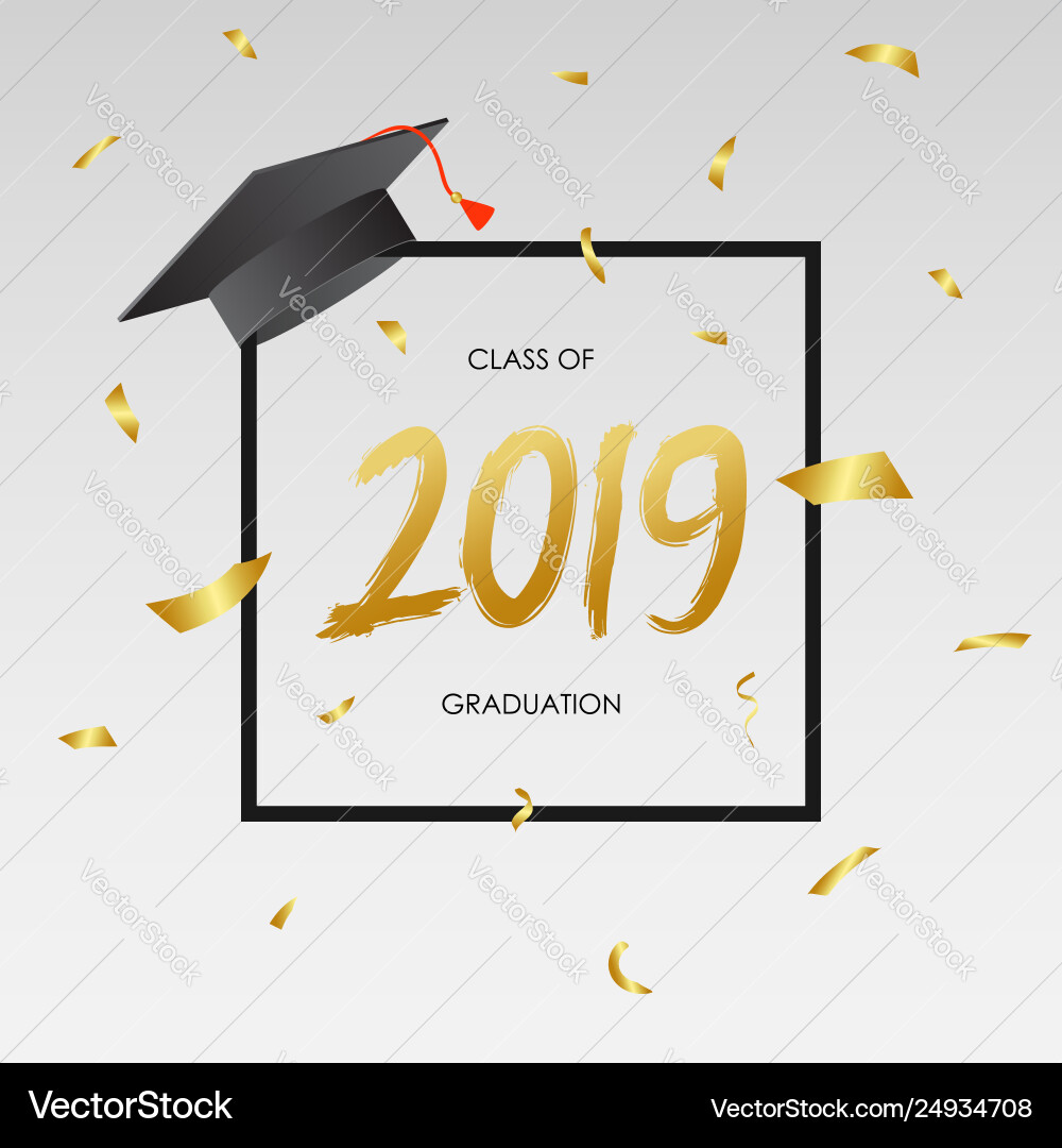 Graduating class 2019 - template for card Vector Image
